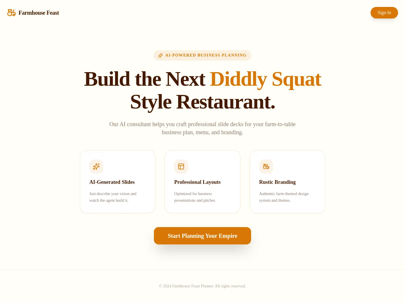 Farmhouse Feast Planner