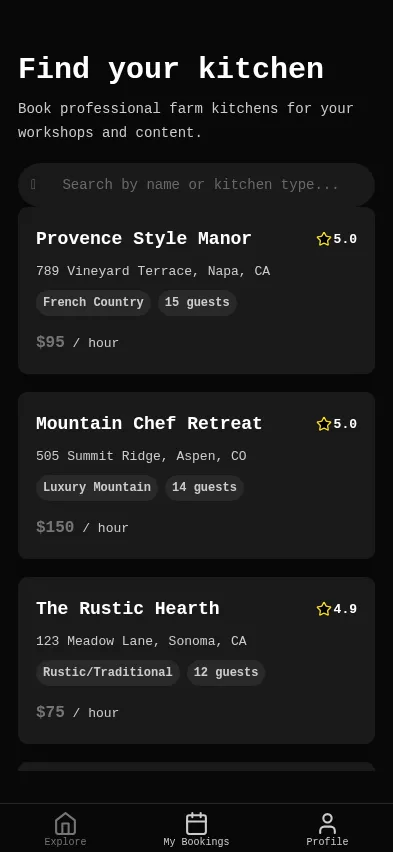 Culinary Retreat Matcher