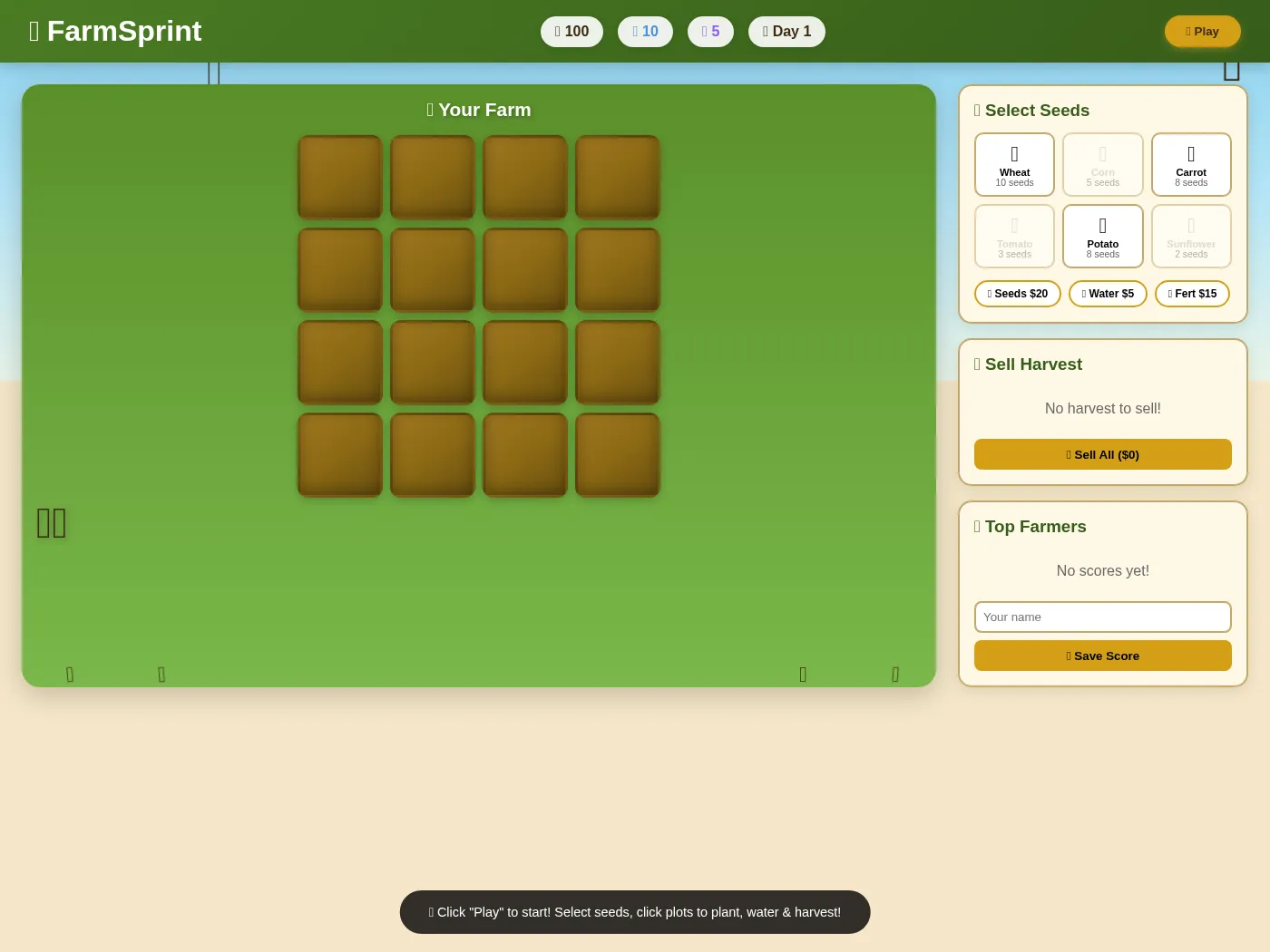 FarmSprint Sim