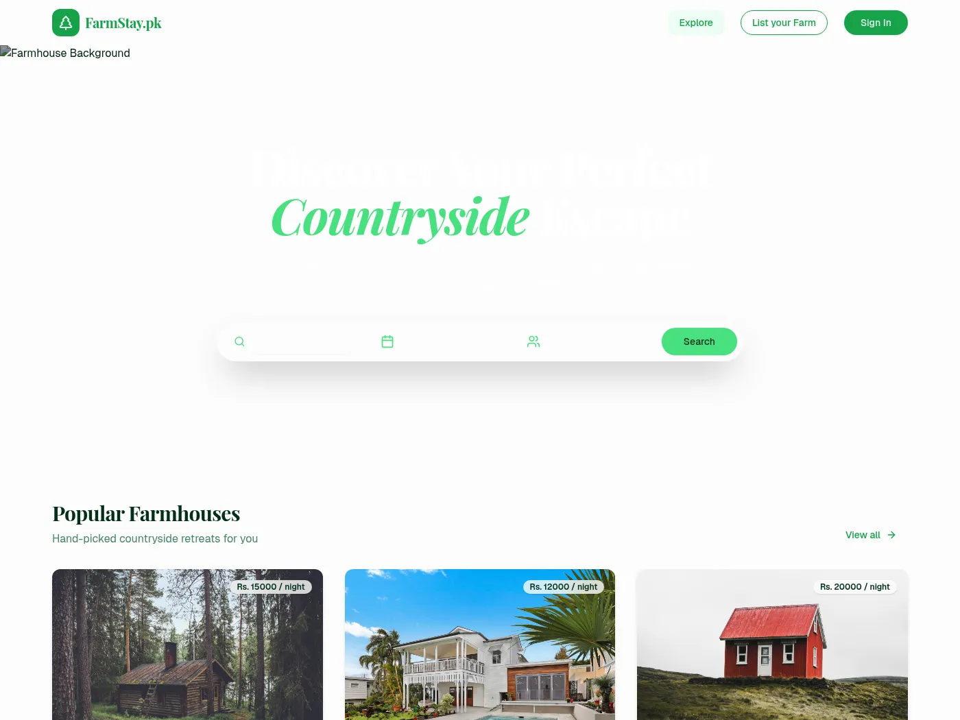 FarmStay Booking App