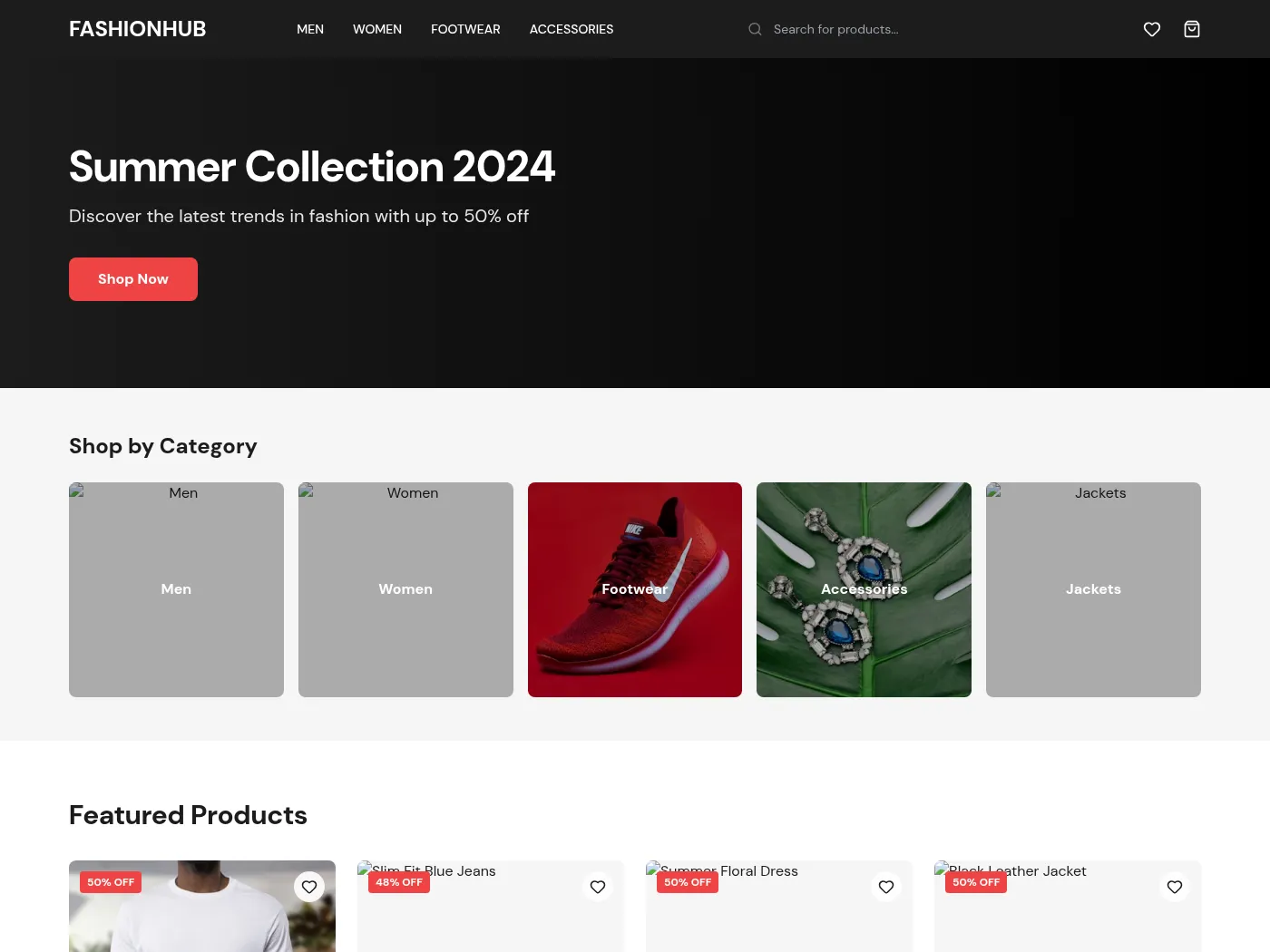 FashionHub E-Commerce Clone