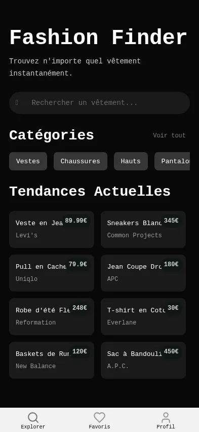 Fashion Finder App