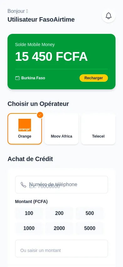 FasoAirtime Mobile