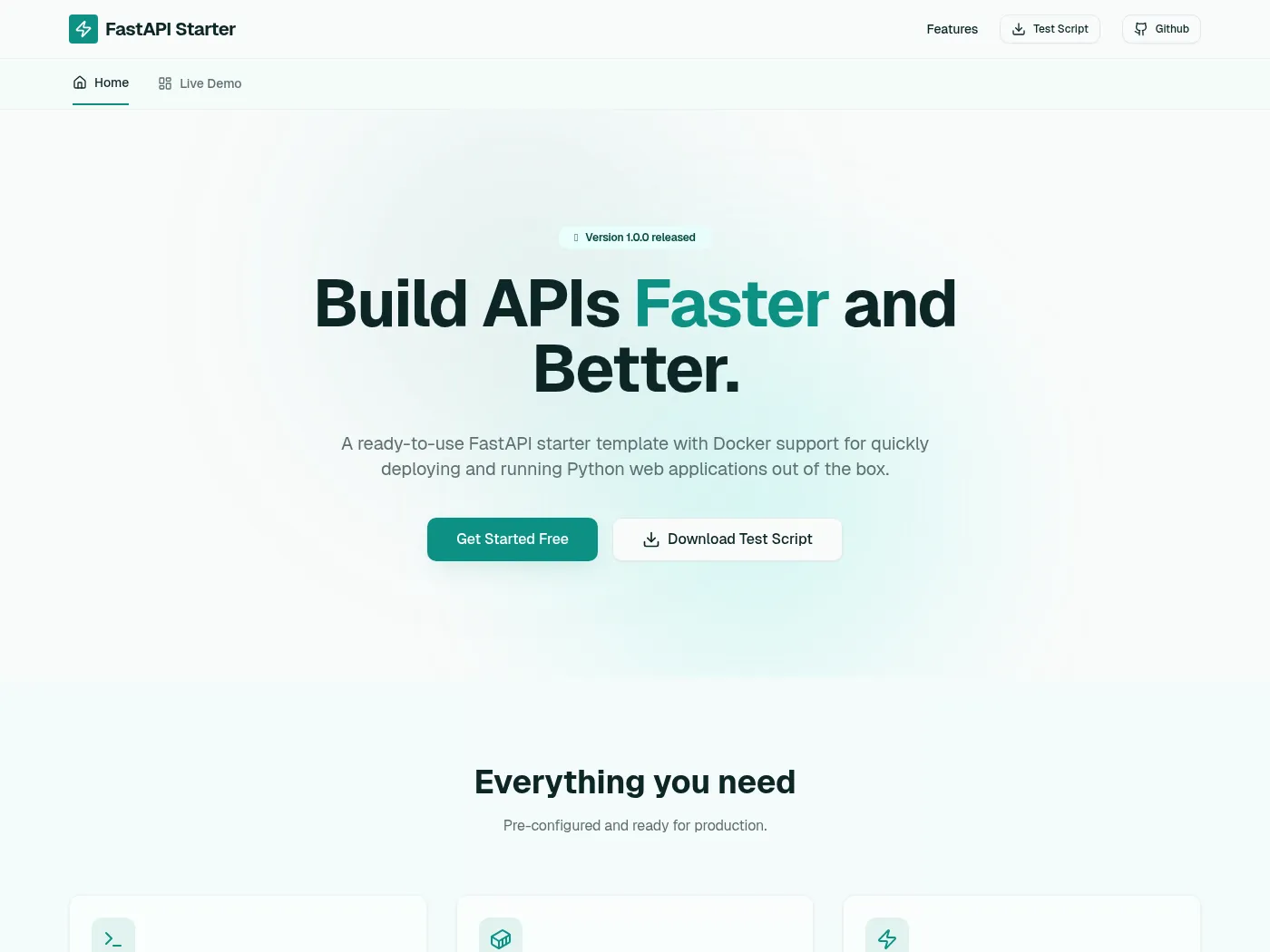 FastAPI Boilerplate Starter