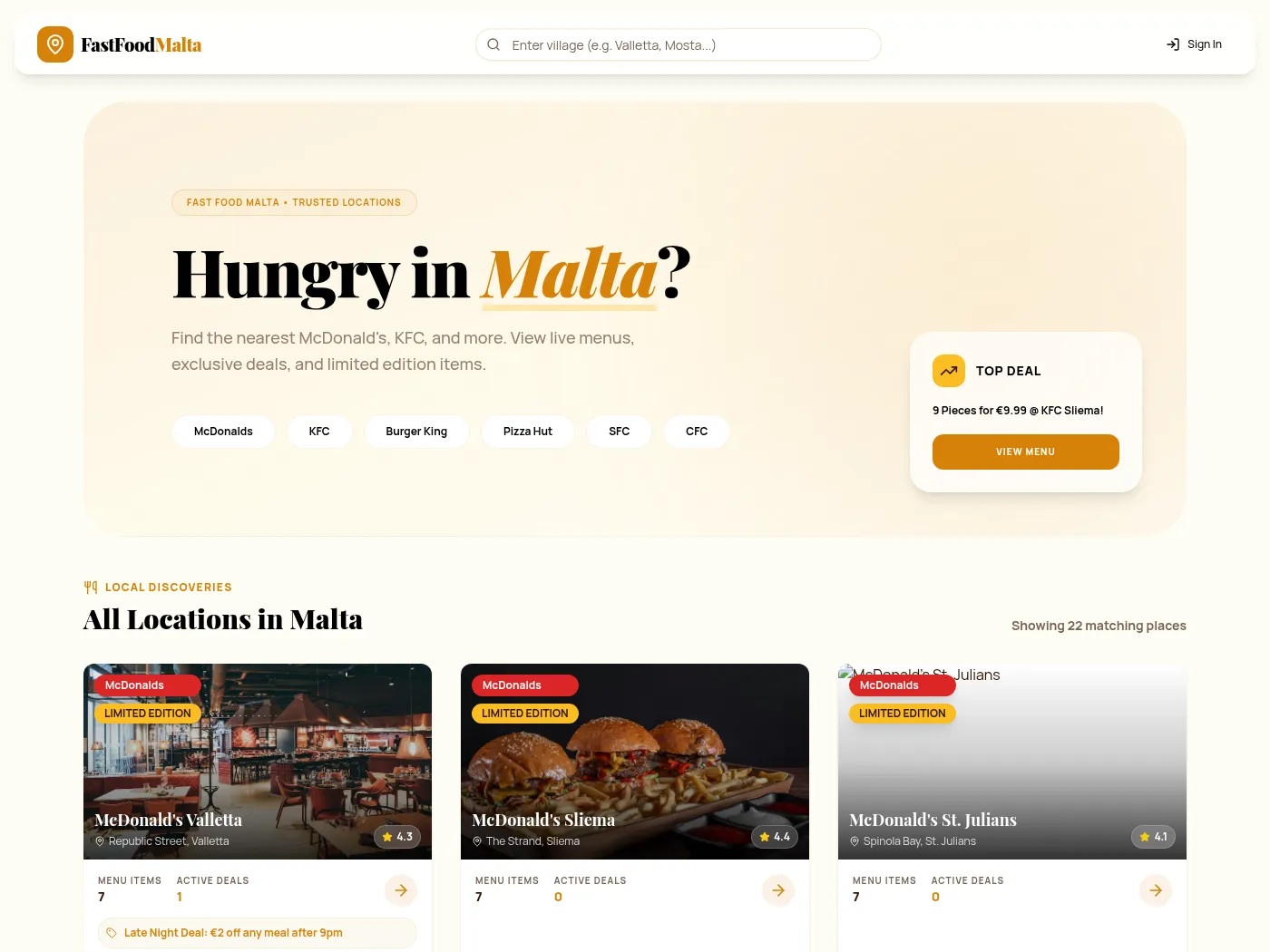 FastFood Finder