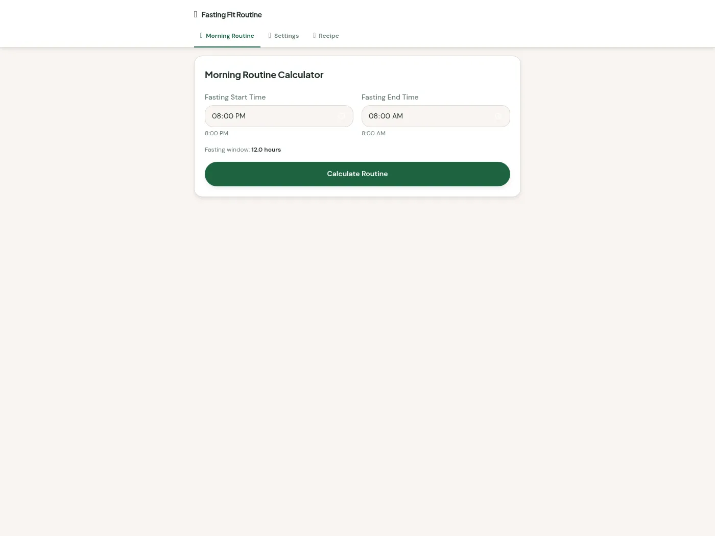 Fasting Fit Routine App