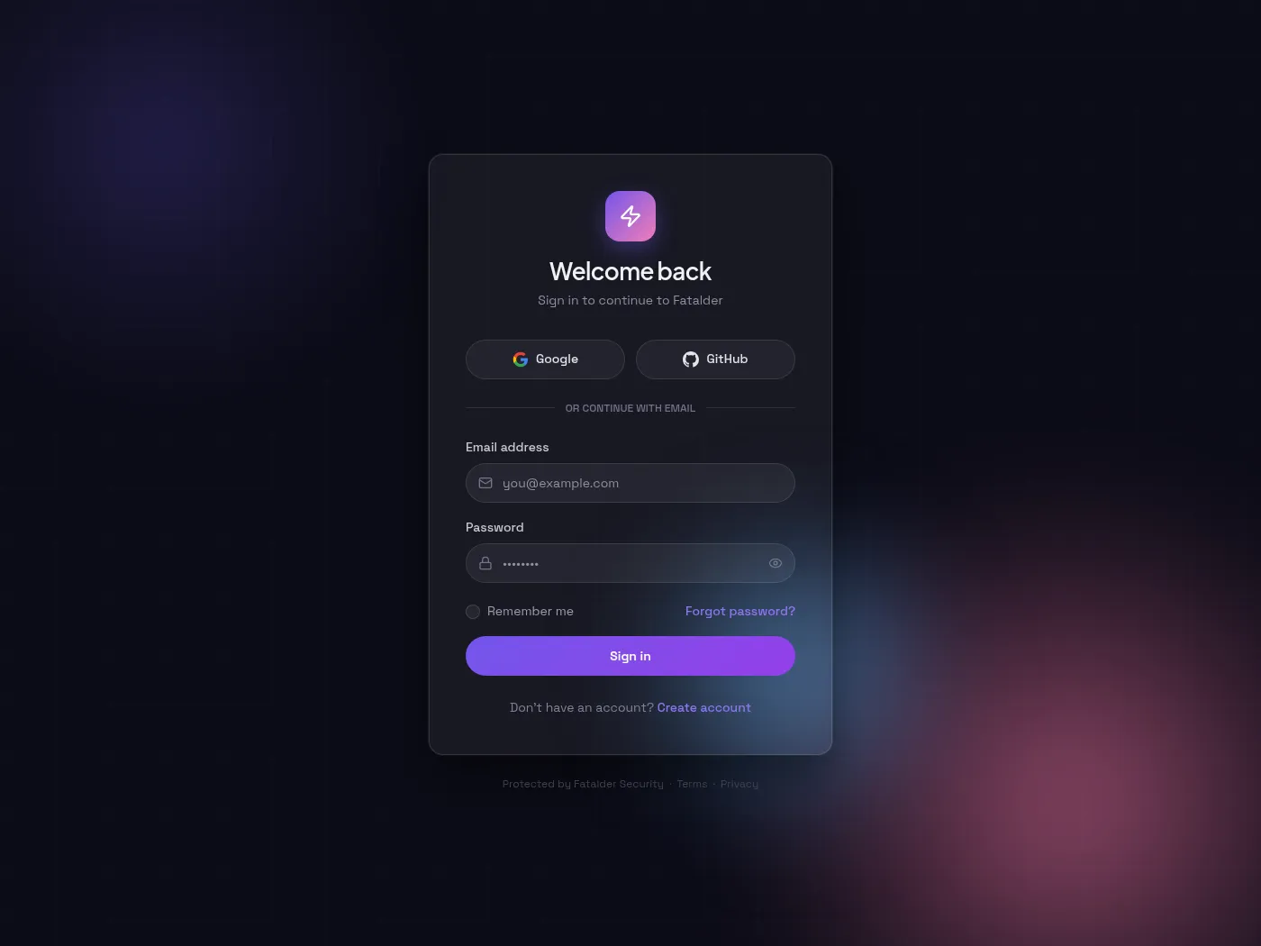 Fatalder Login Clone
