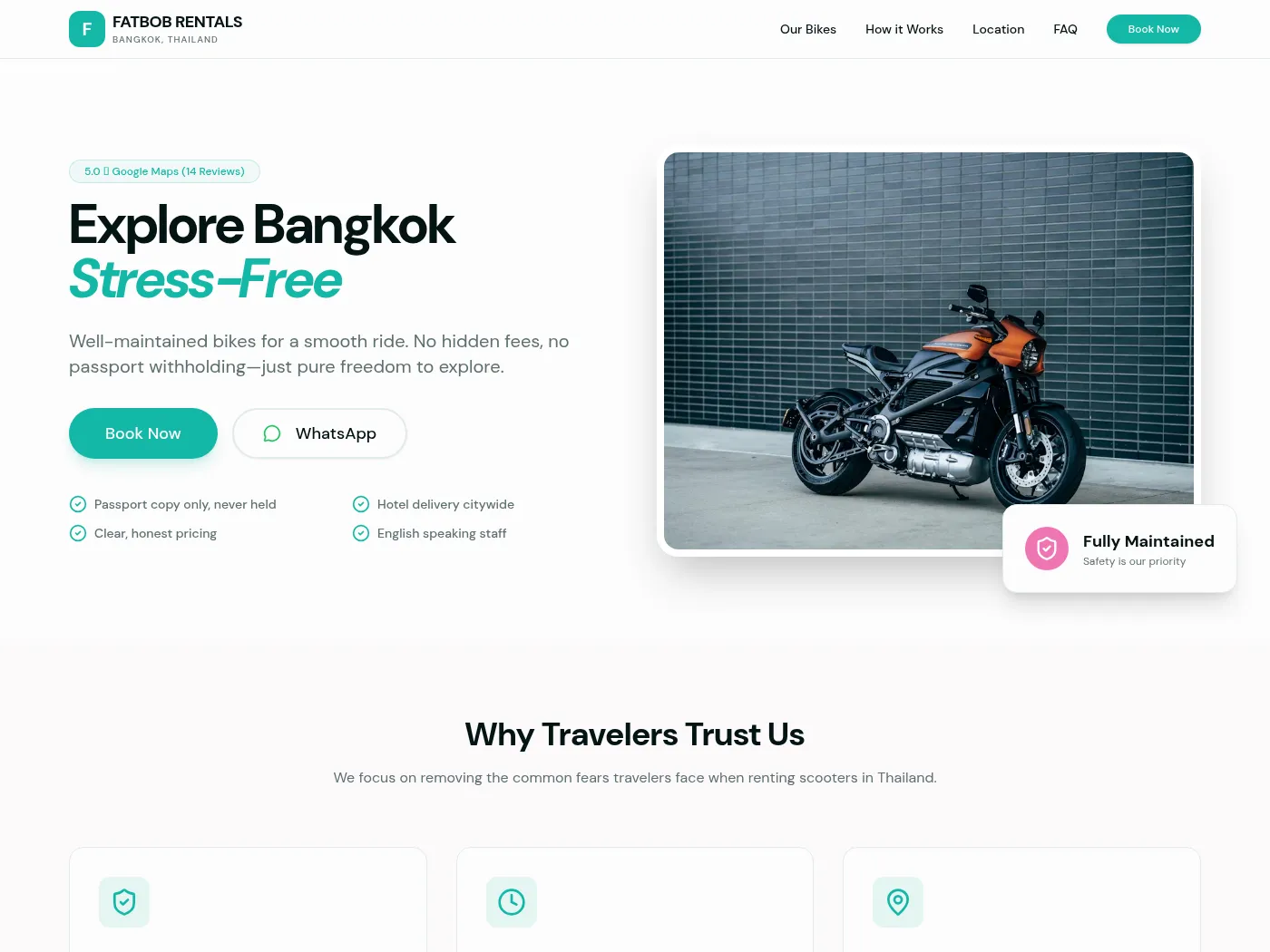 Fatbob Rentals Booking Site