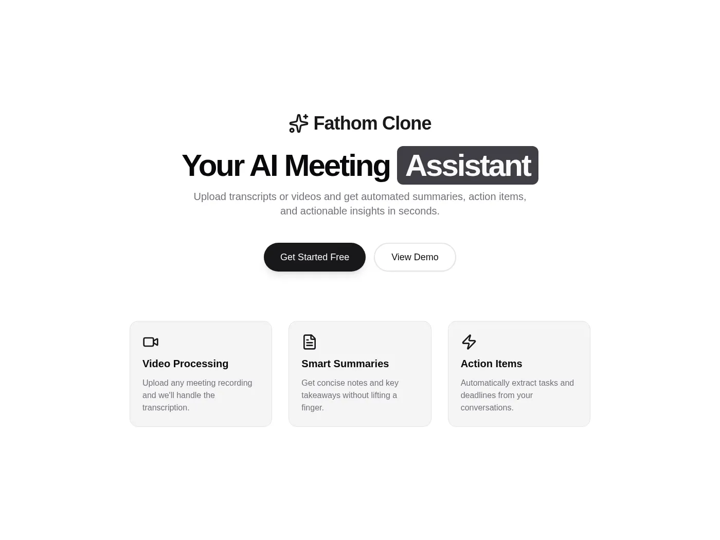 Fathom Note Taker Clone
