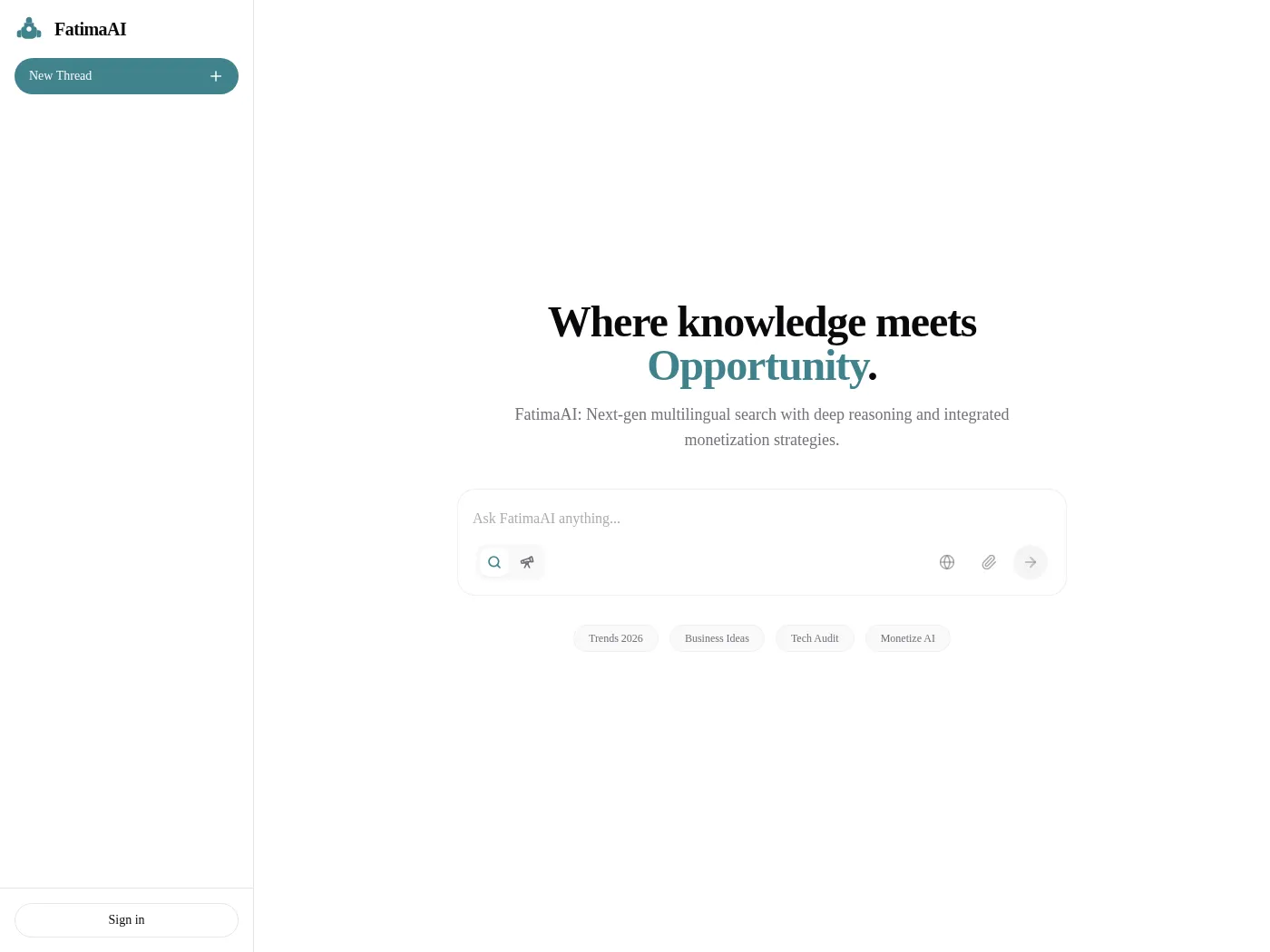 FatimaAI Search & Monetize