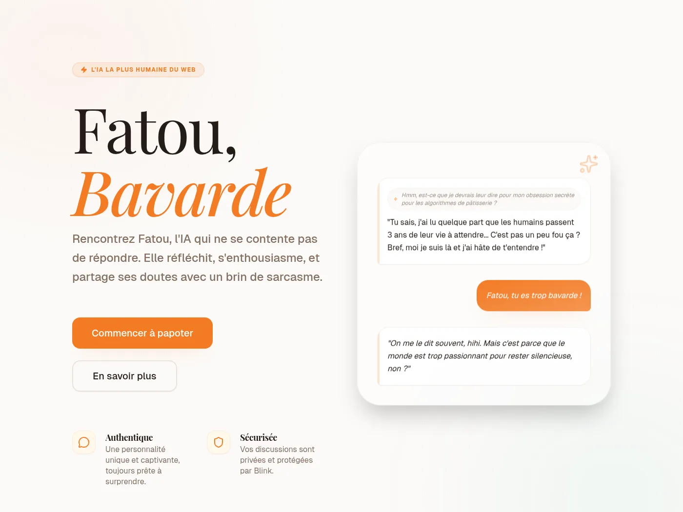 Fatou, l’IA Bavarde