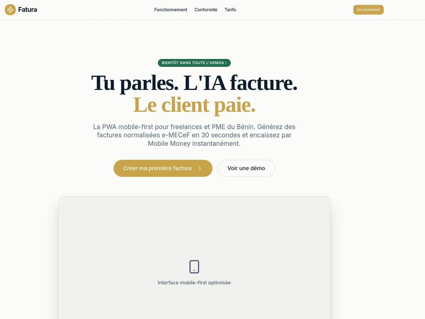 Fatura Bénin PWA