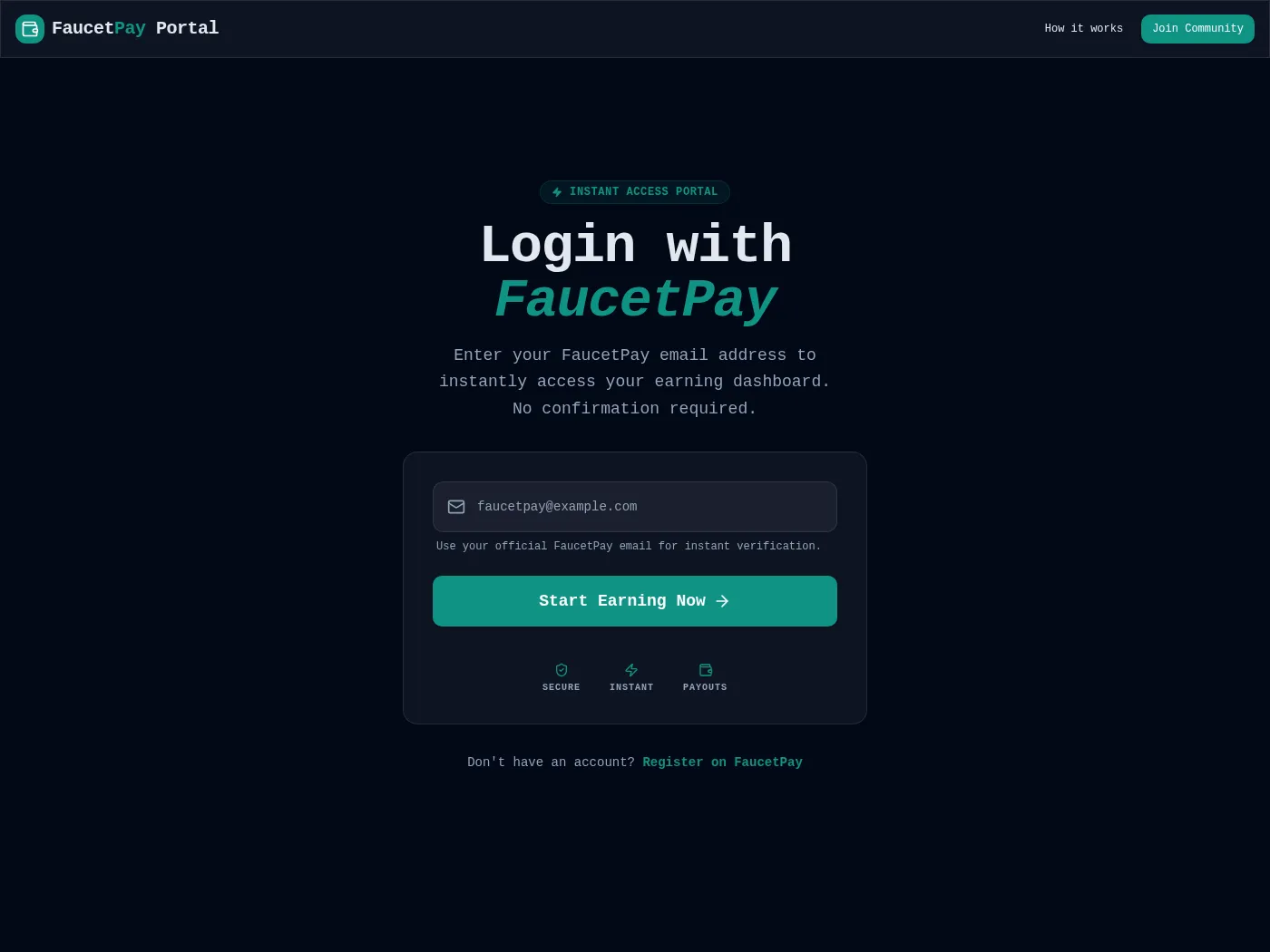 FaucetPay Login Portal
