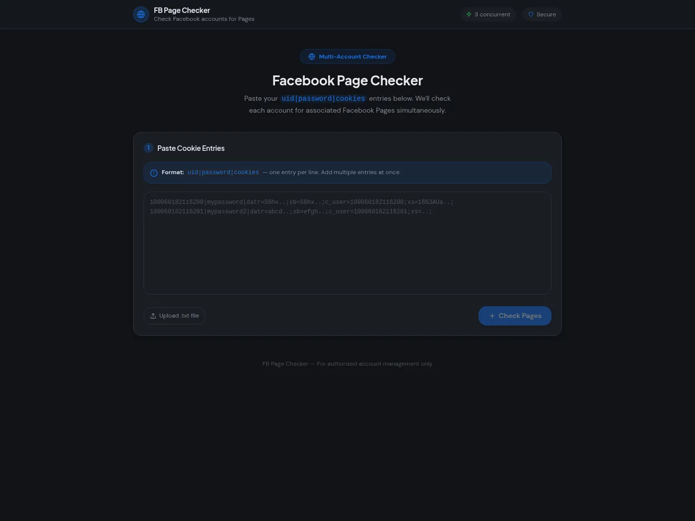 Facebook Page Checker