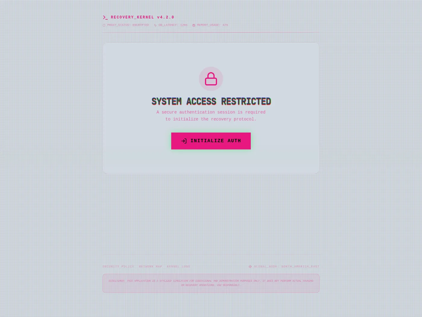 FB Account Recovery Demo