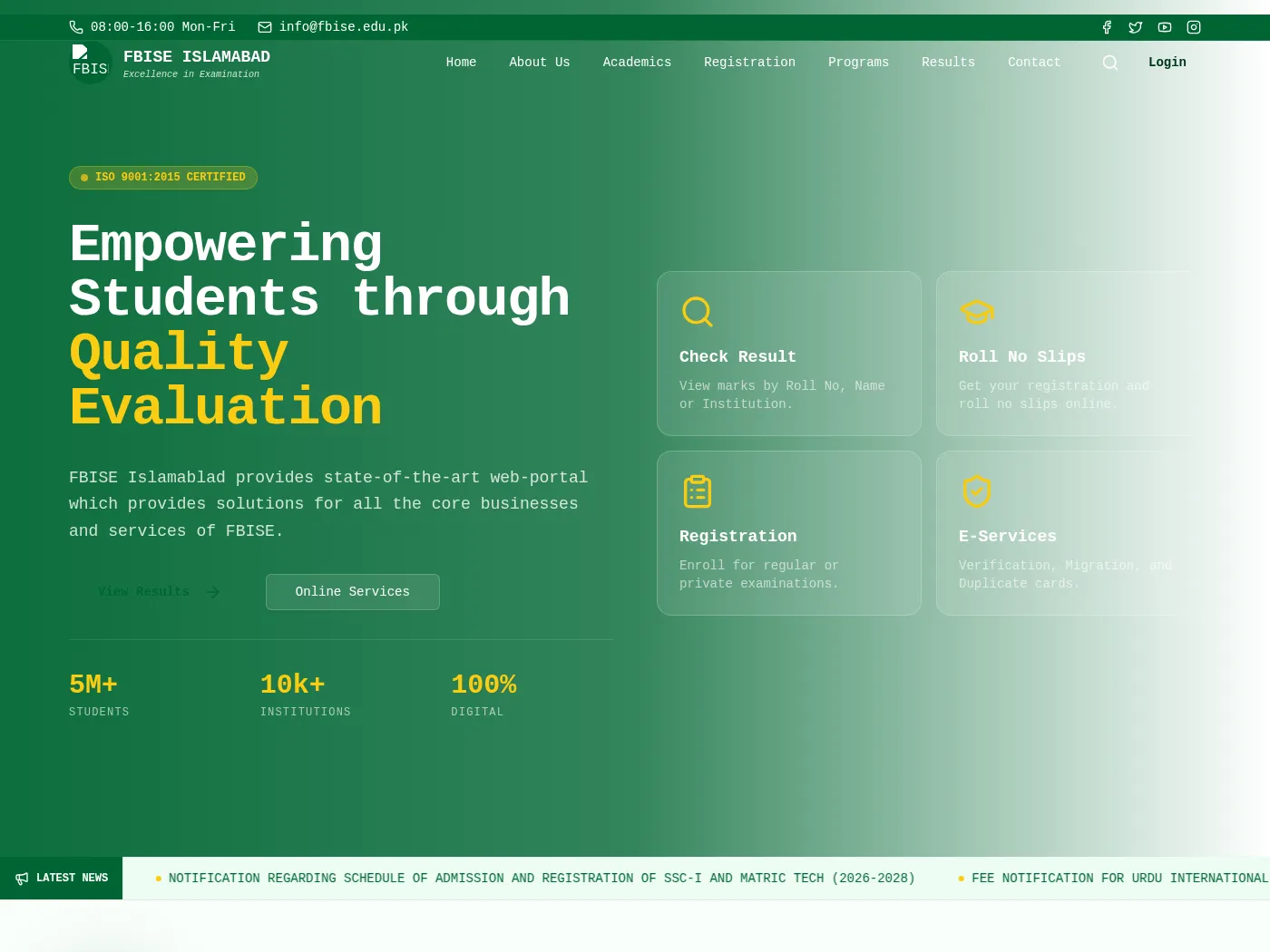 FBise Website Clone