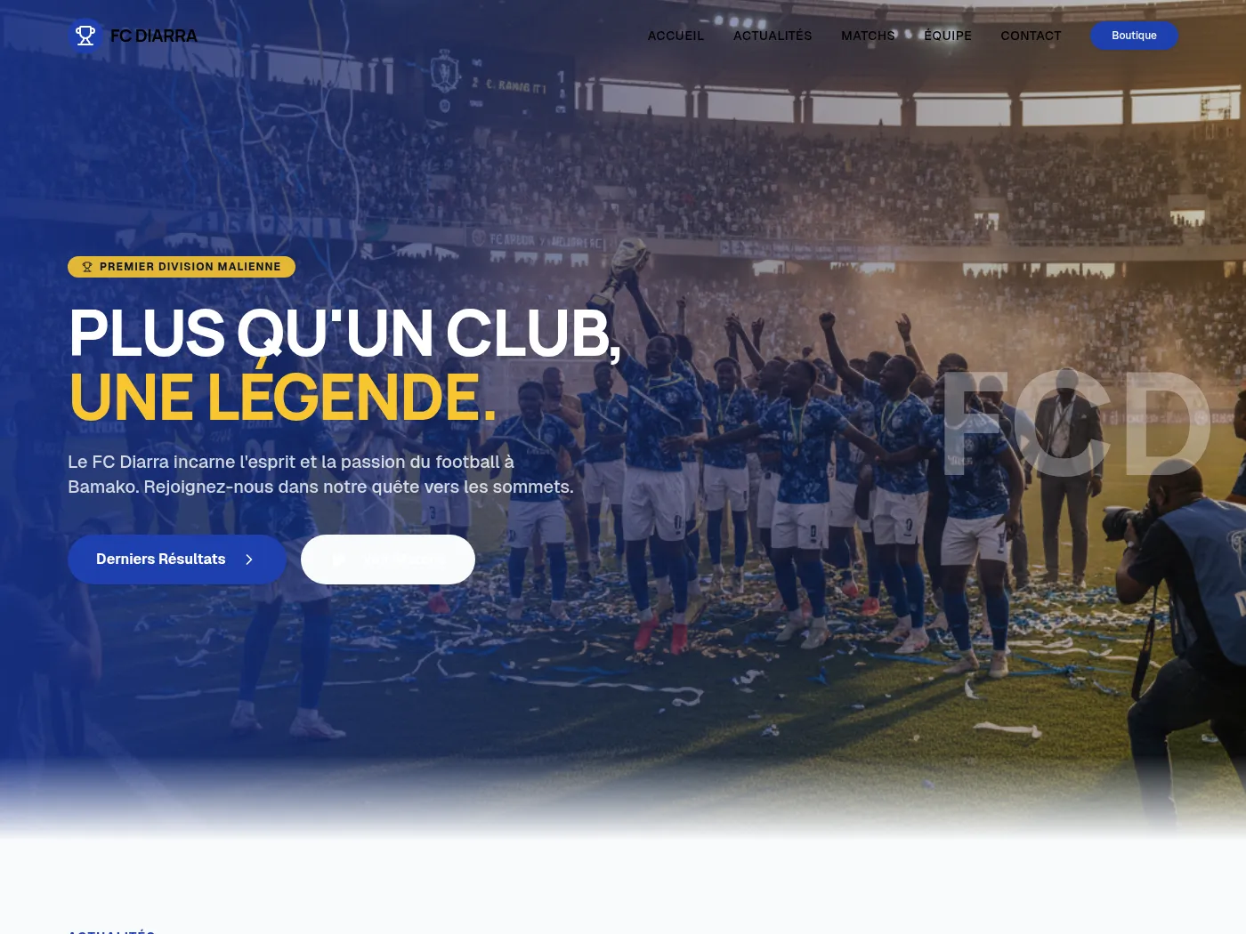 FC Diarra Club Website