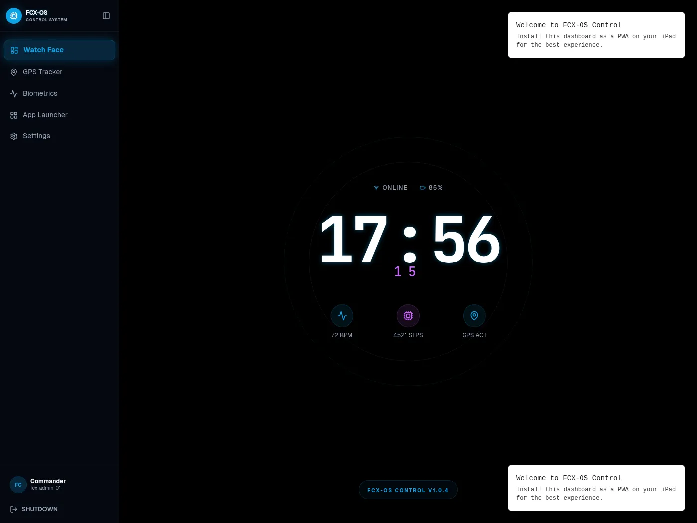 FCX-OS Control Dashboard