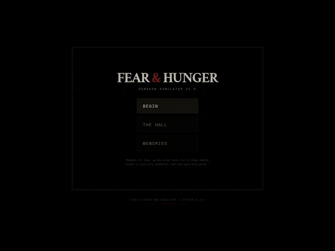 Fear & Hunger Web Sim