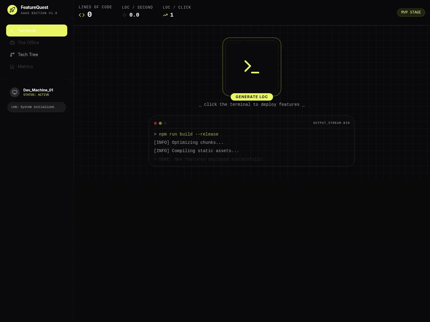 Feature Quest Idle Game