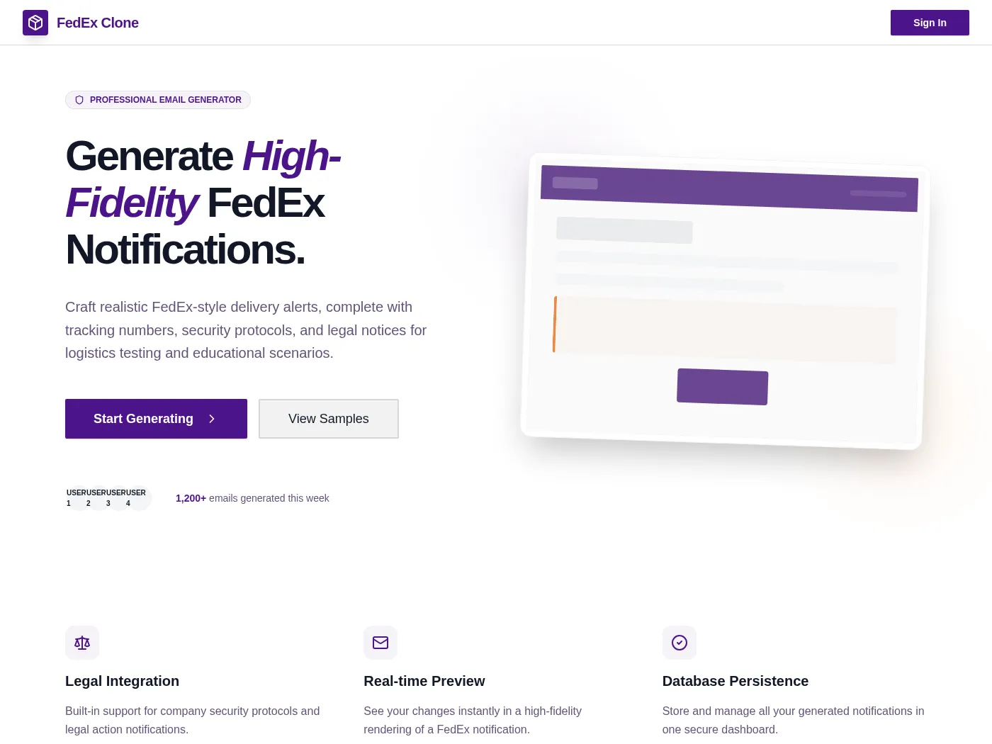FedEx Email Clone Generator
