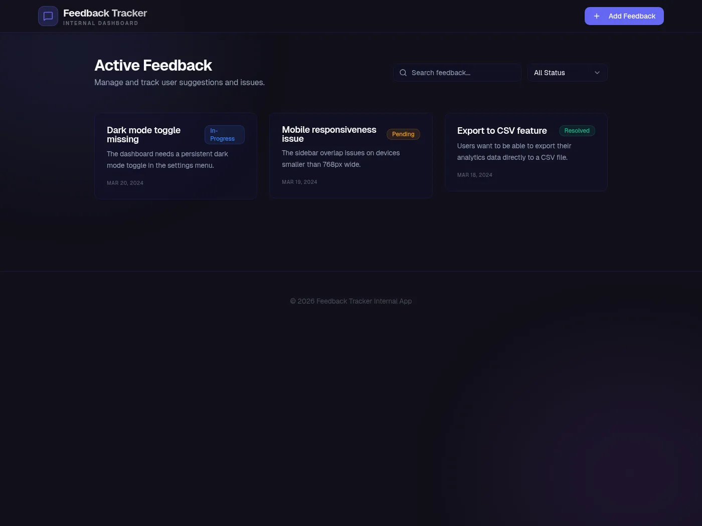 SaaS Feedback Tracker
