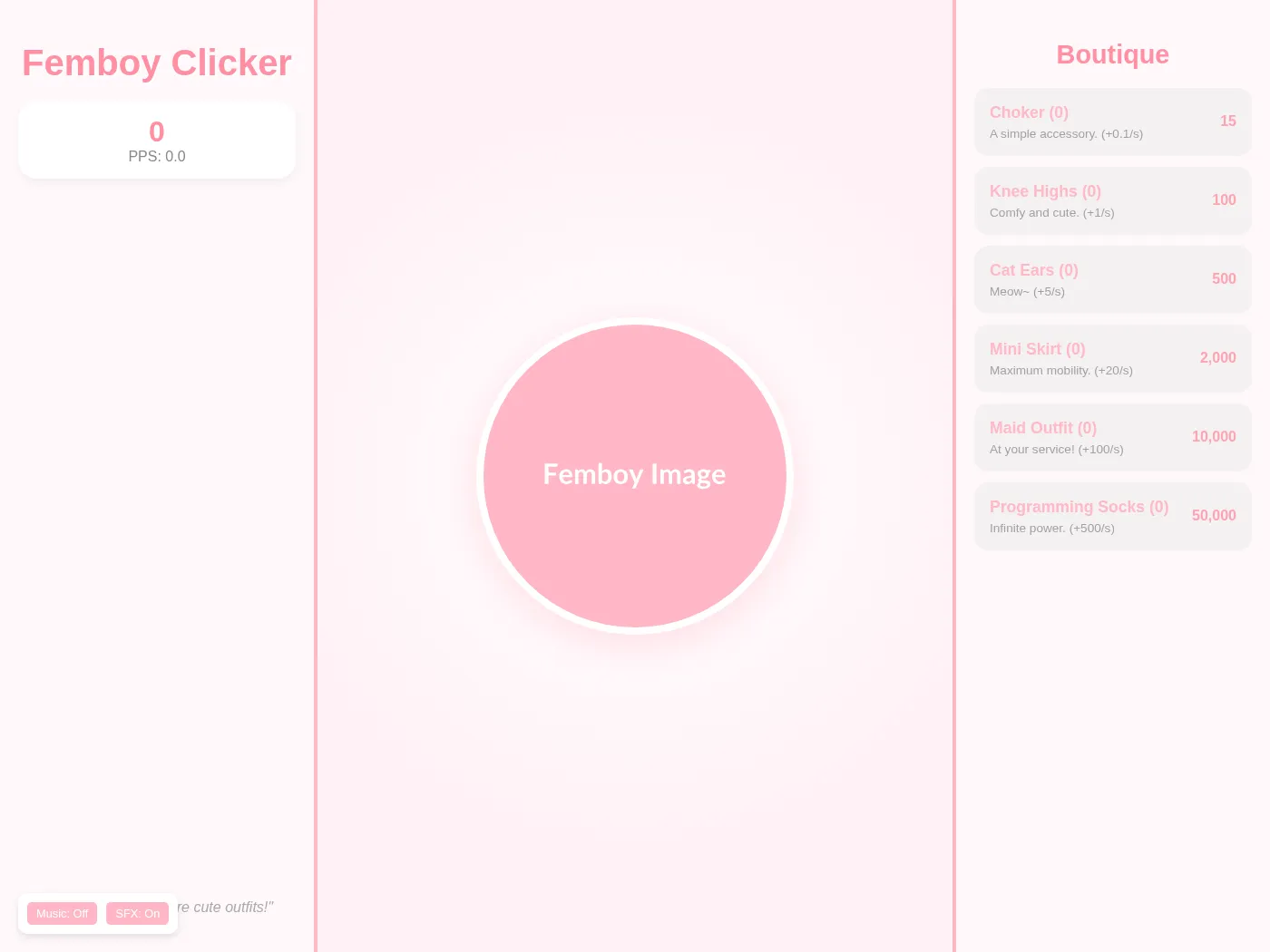 Femboy Clicker Game