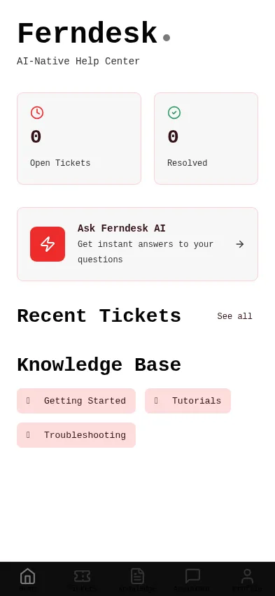 Ferndesk Mobile Help Center