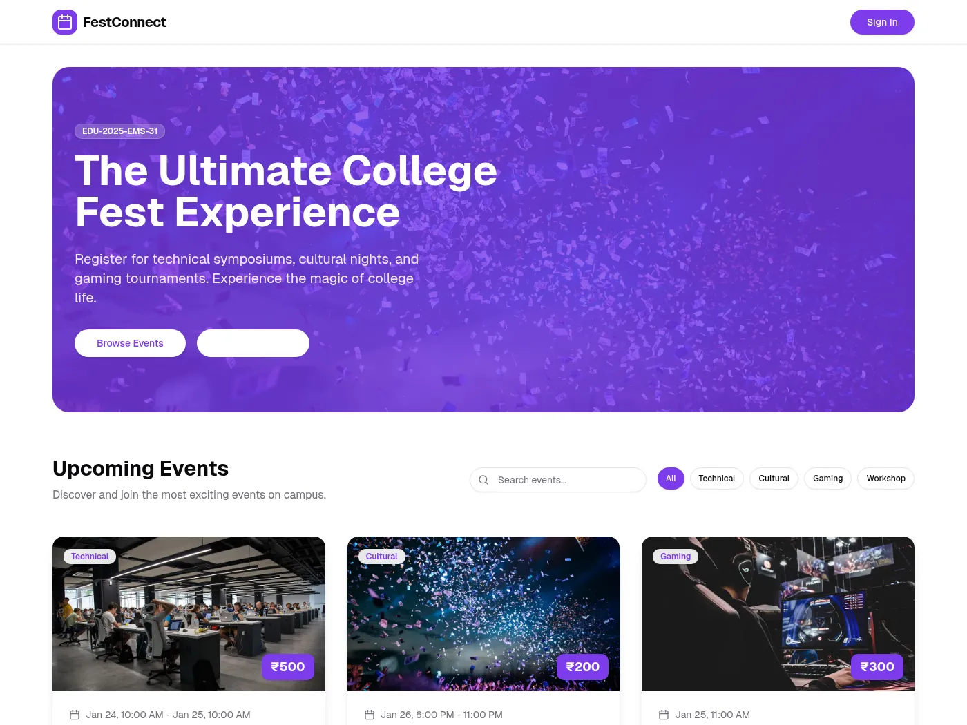 FestConnect Portal