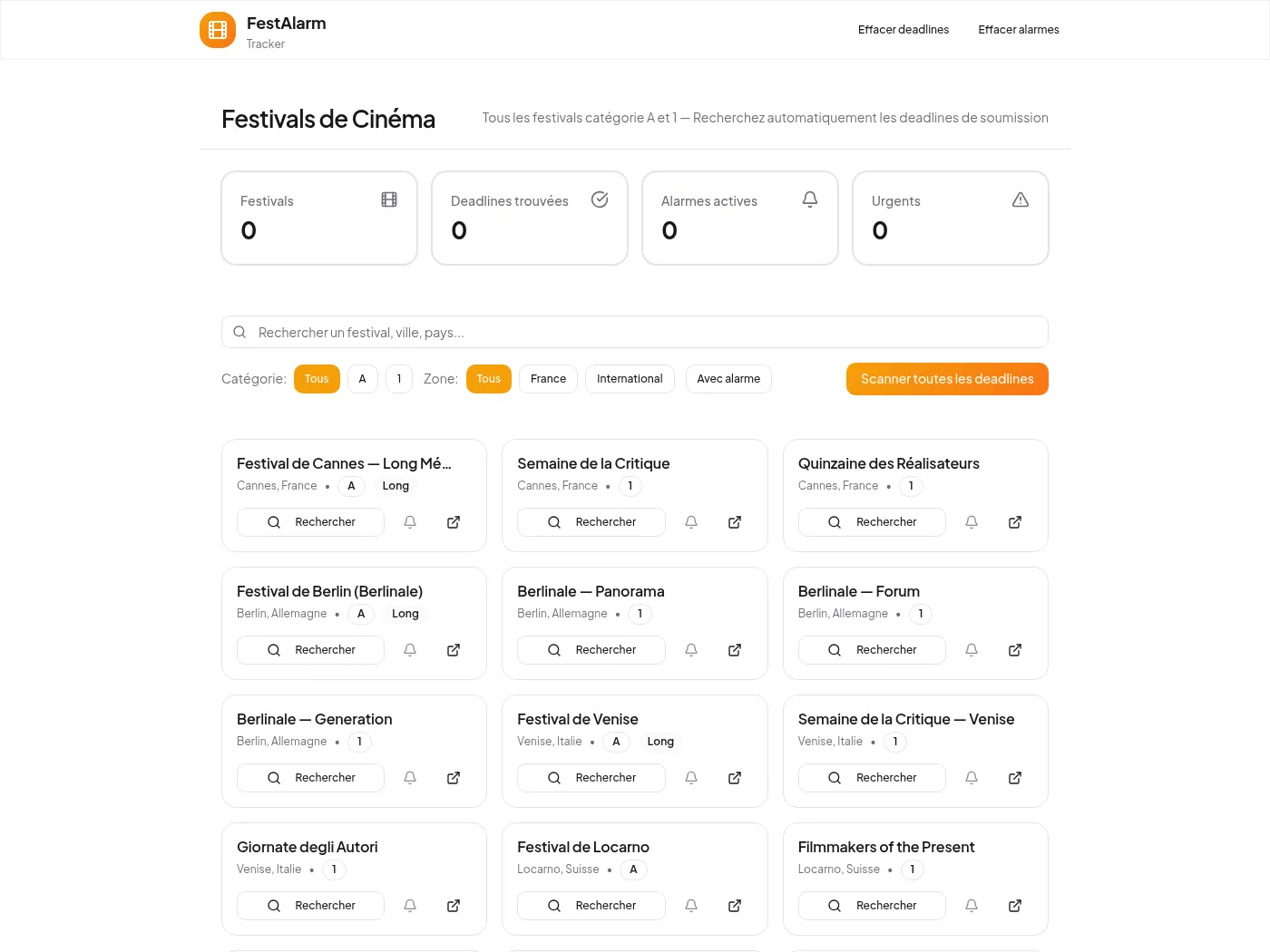 FestAlarm Tracker