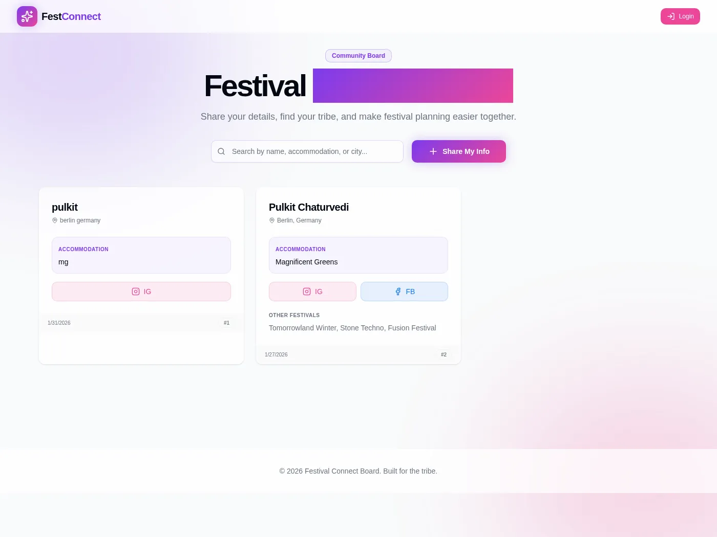 Festival Connect Board