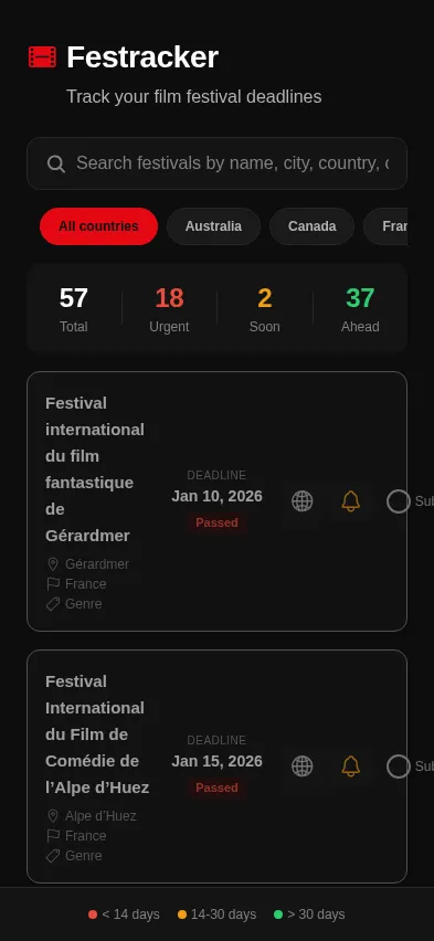 Festival Tracker