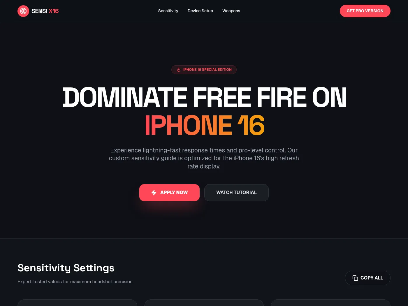 iPhone 16 Sensi Guide