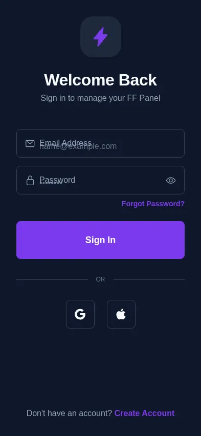FF Admin Panel App