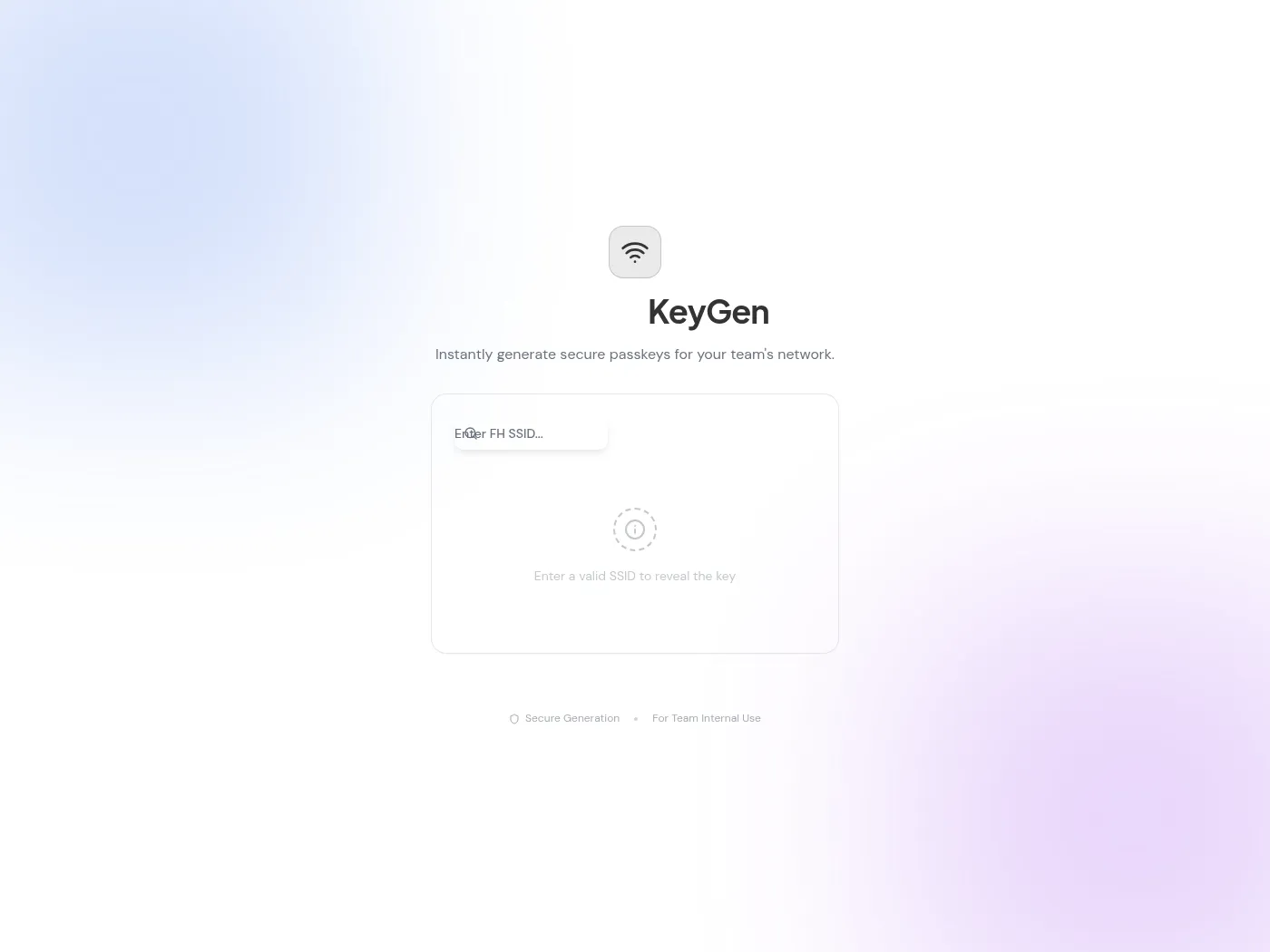 FH WLAN KeyGen Web