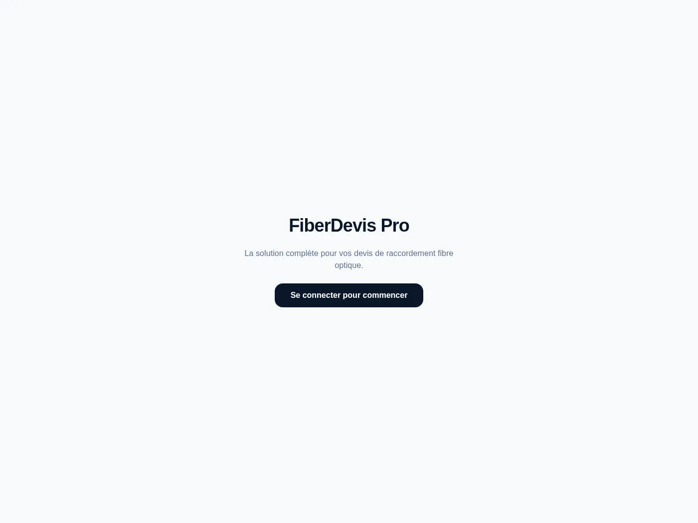 FiberDevis Pro Web App