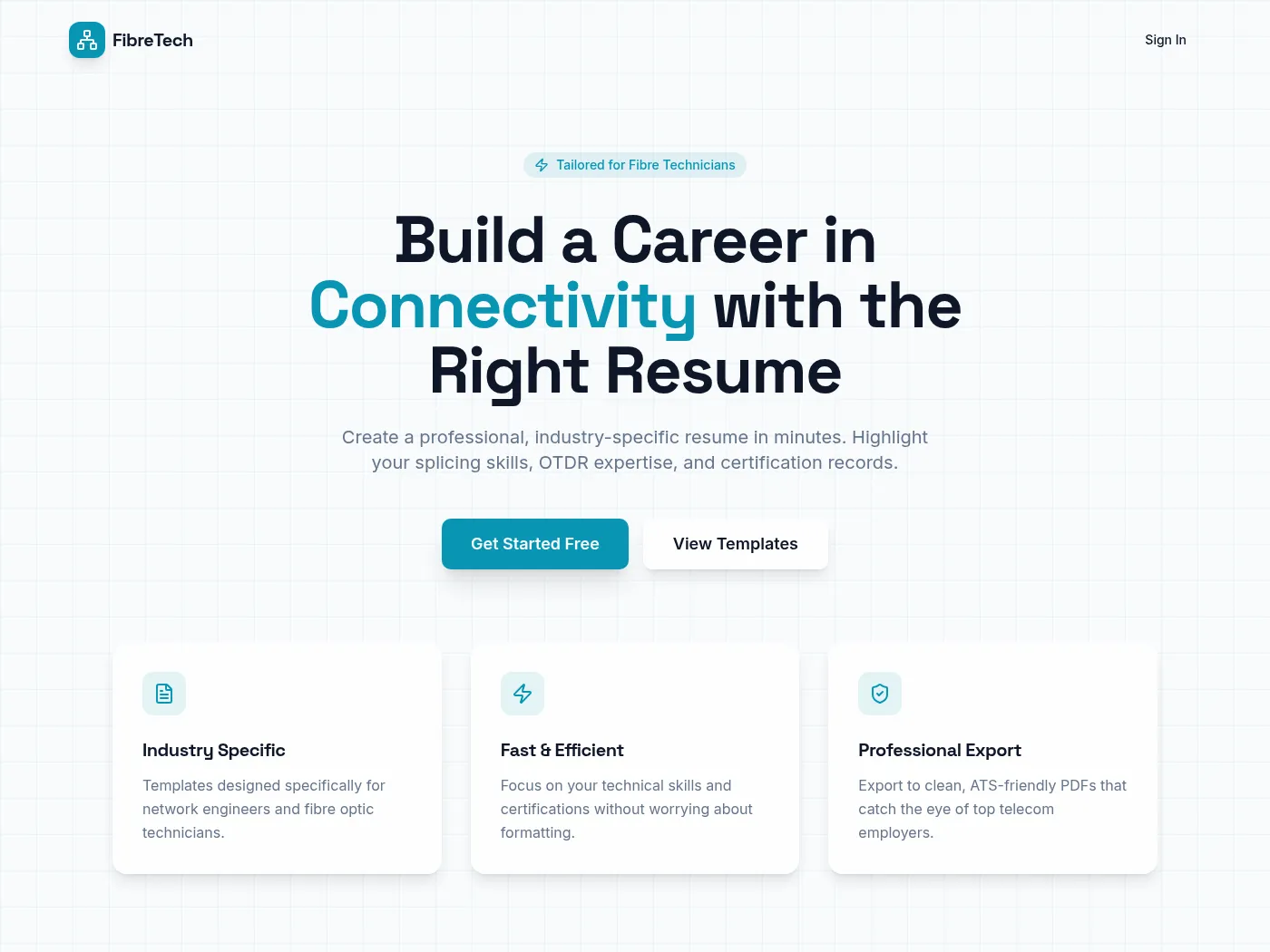 FibreTech Resume Builder