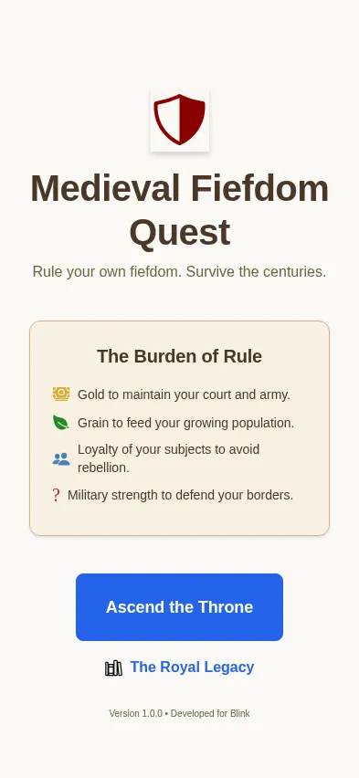 Medieval Fiefdom Quest