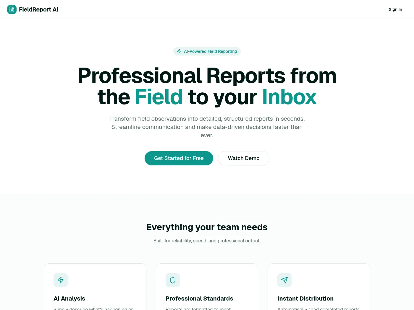 Field Report AI