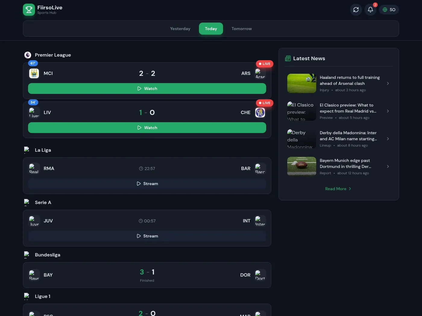 FiirsoLive Football Hub