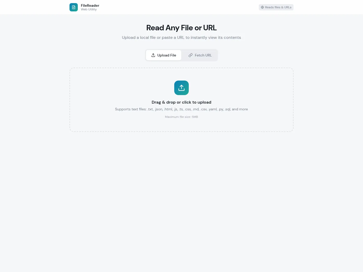 FileReader Web Utility