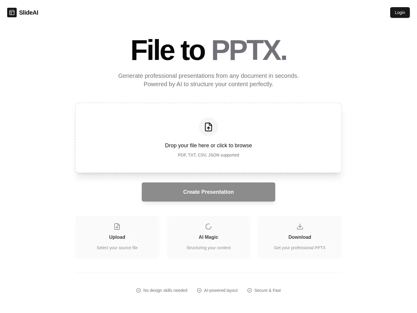 File to PPTX Builder