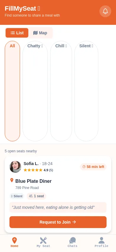 FillMySeat App
