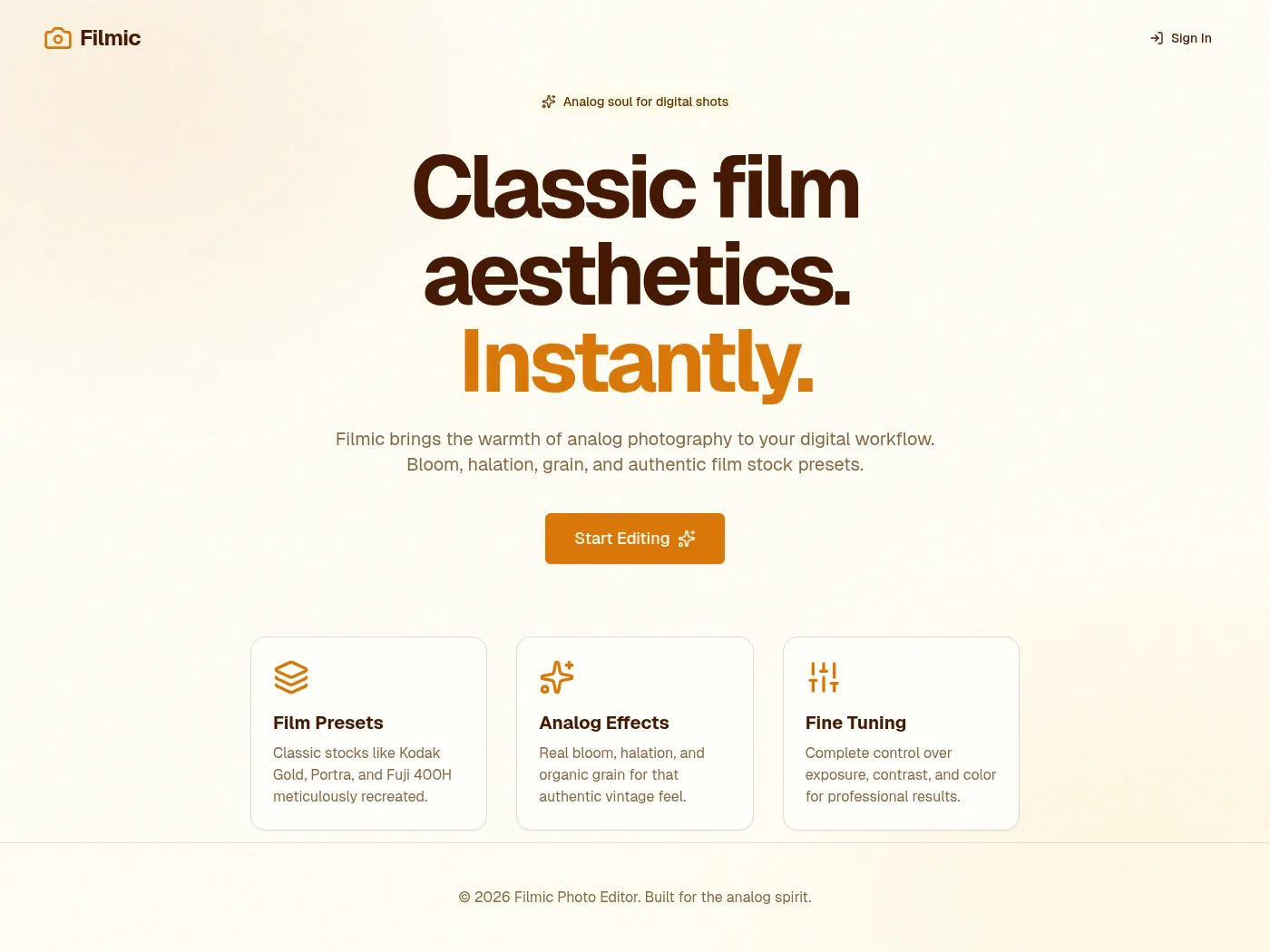 Filmic Photo Editor