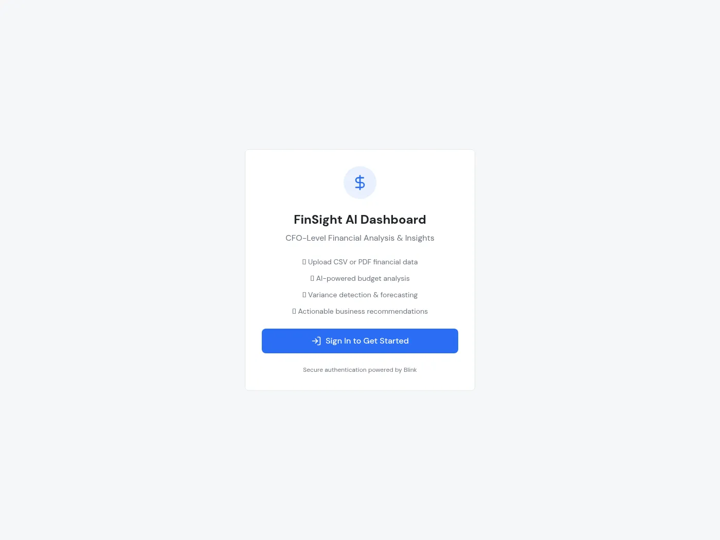 FinSight AI Dashboard