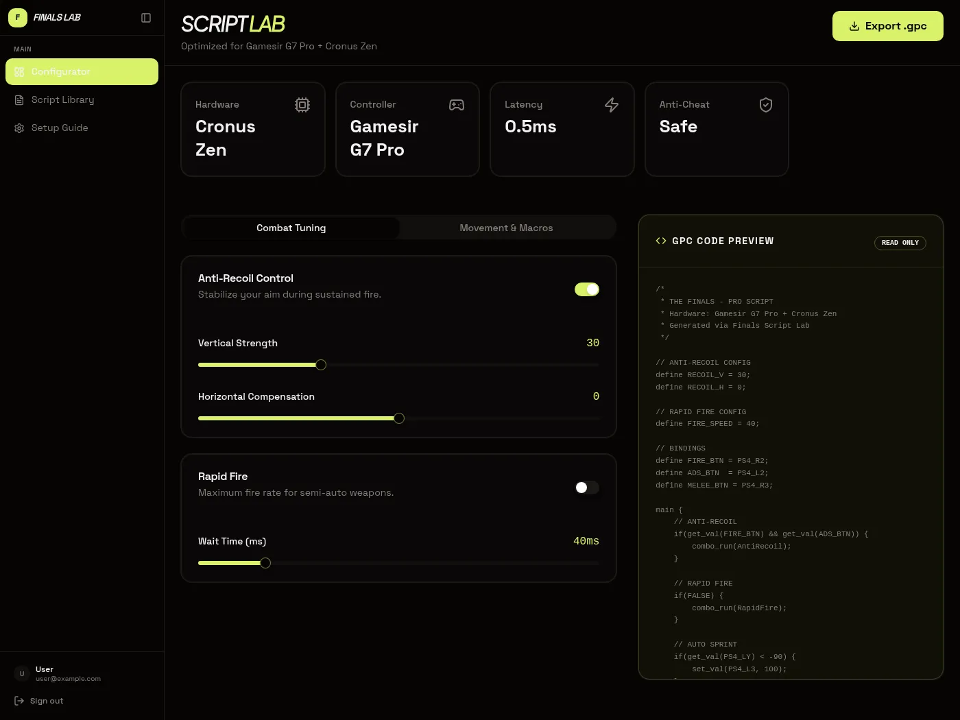 Finals Controller Script