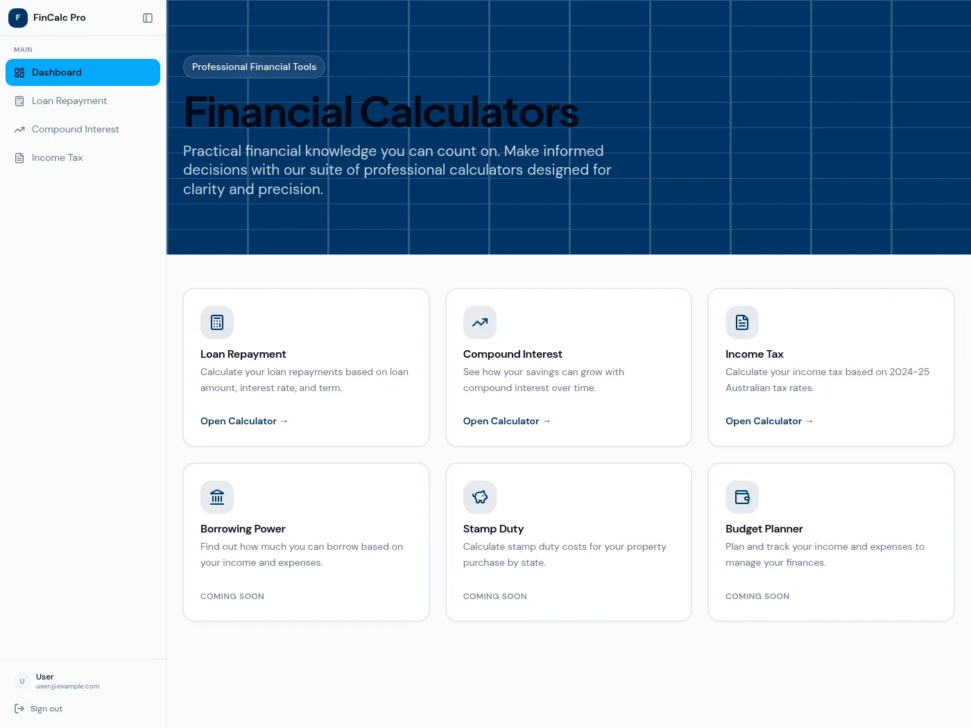 Finance Calc Clone