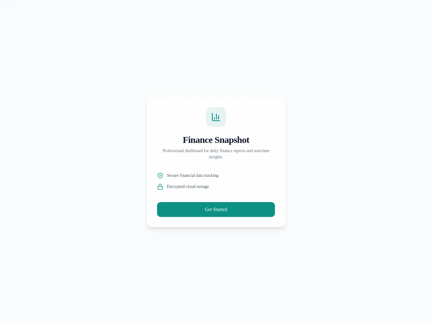 Finance Snapshot Dashboard