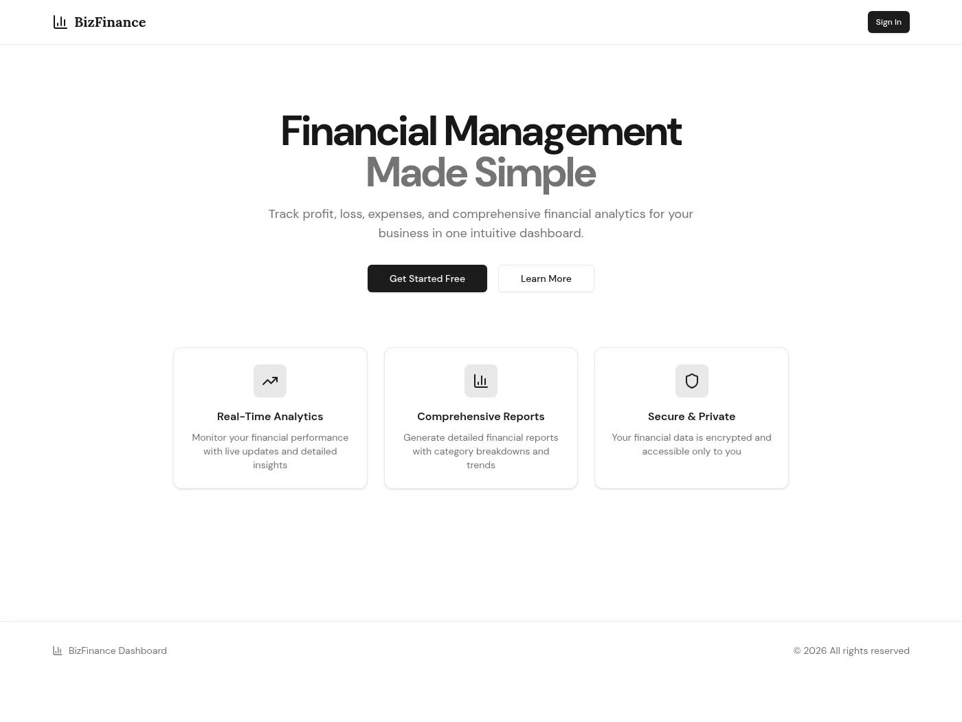 BizFinance Dashboard