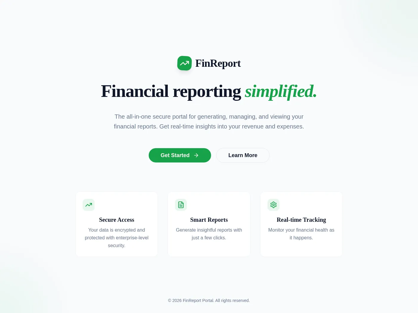 Finance Report Portal